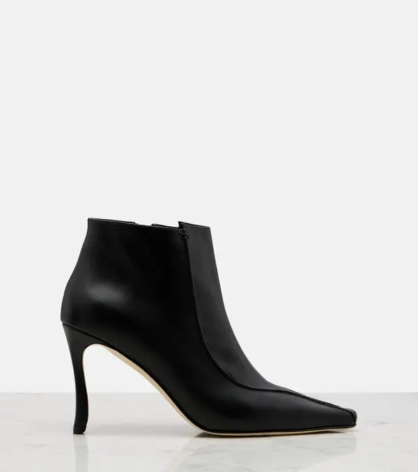 Manolo Blahnik Milleta Leather Ankle Boots