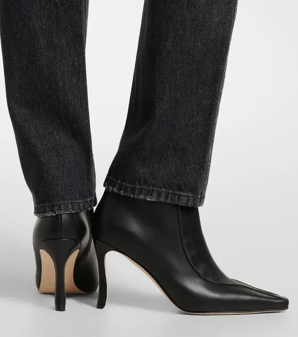 Manolo Blahnik Milleta Leather Ankle Boots