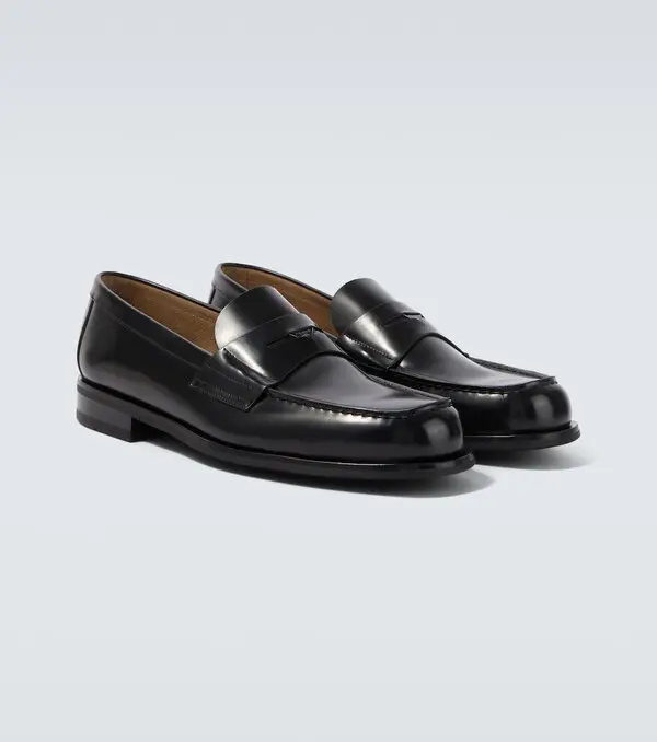 Prada Leather Penny Loafers - Black