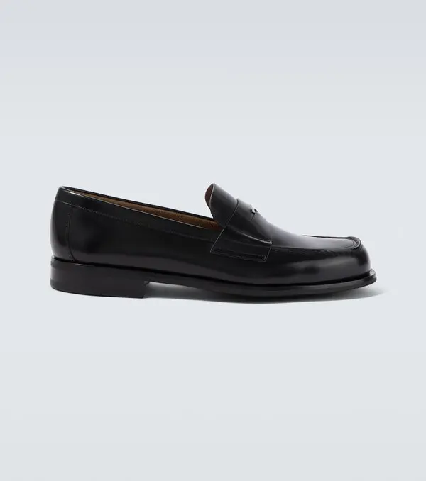 Prada Leather Penny Loafers - Black