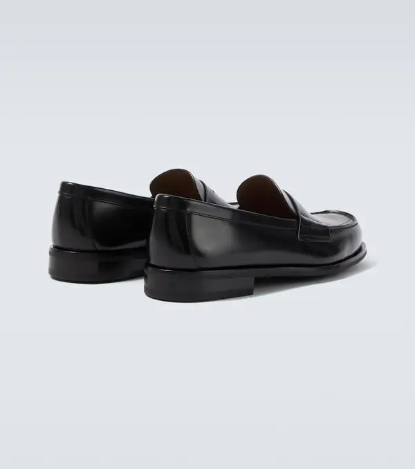 Prada Leather Penny Loafers - Black