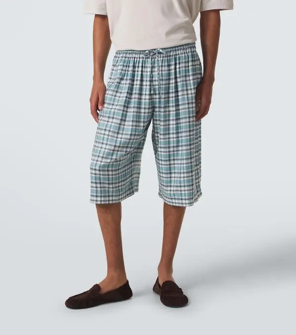 Acne Studios Plaid Flannel Culotte Shorts