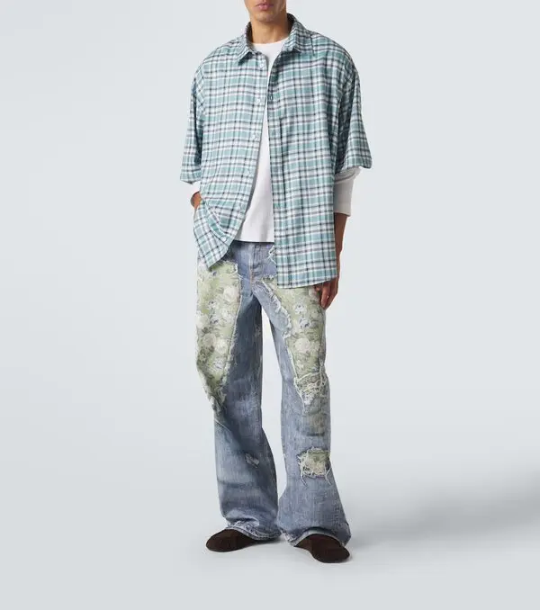 Acne Studios Plaid Oversized Flannel Shirt