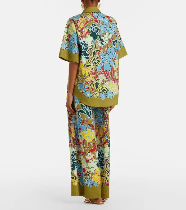 ALEMAIS Solstice Cotton-blend Wide-leg Pants - Multicoloured