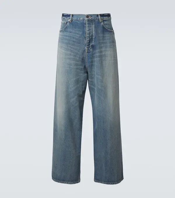 Balenciaga Distressed Wide-leg Jeans