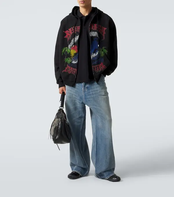 Balenciaga Distressed Wide-leg Jeans
