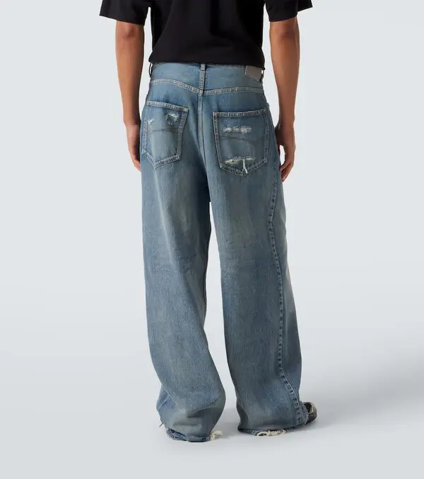 Balenciaga Distressed Wide-leg Jeans