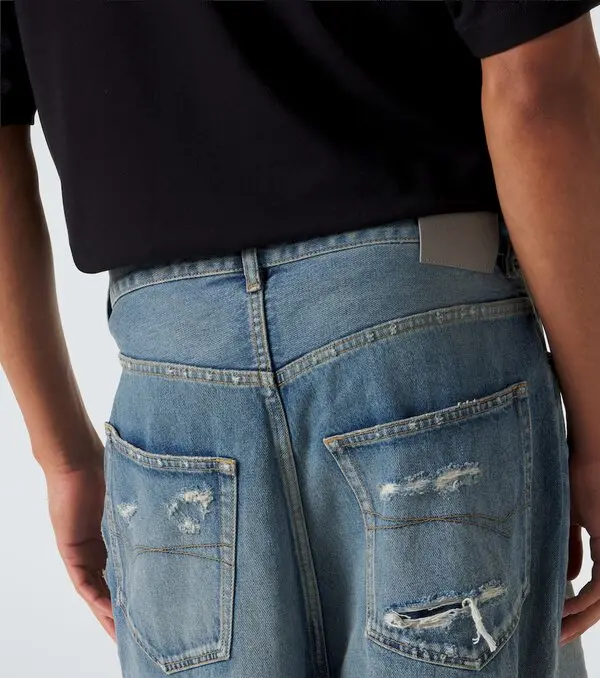 Balenciaga Distressed Wide-leg Jeans