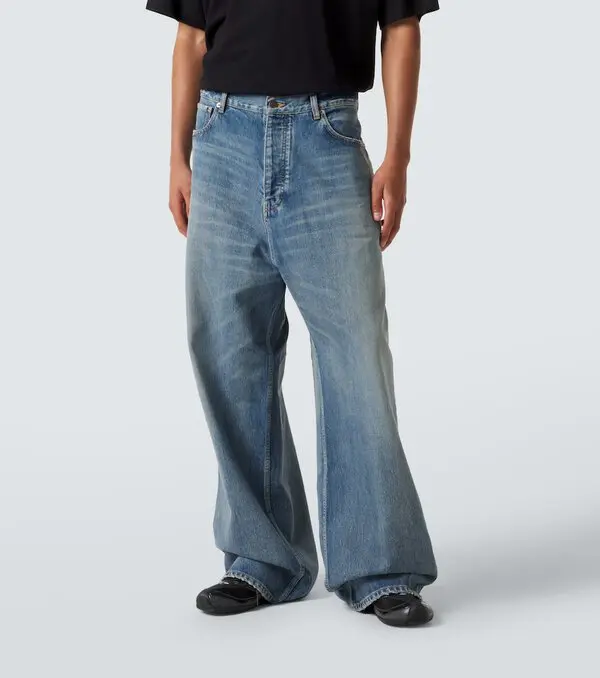 Balenciaga Distressed Wide-leg Jeans