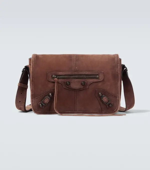 Balenciaga Le City Small Suede Messenger Bag - Brown