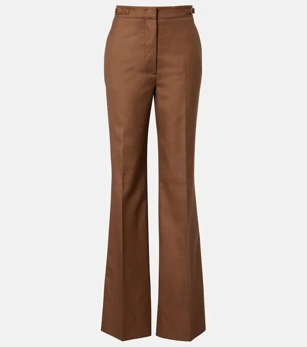 Gabriela Hearst Vesta Wool And Silk Flared Trousers