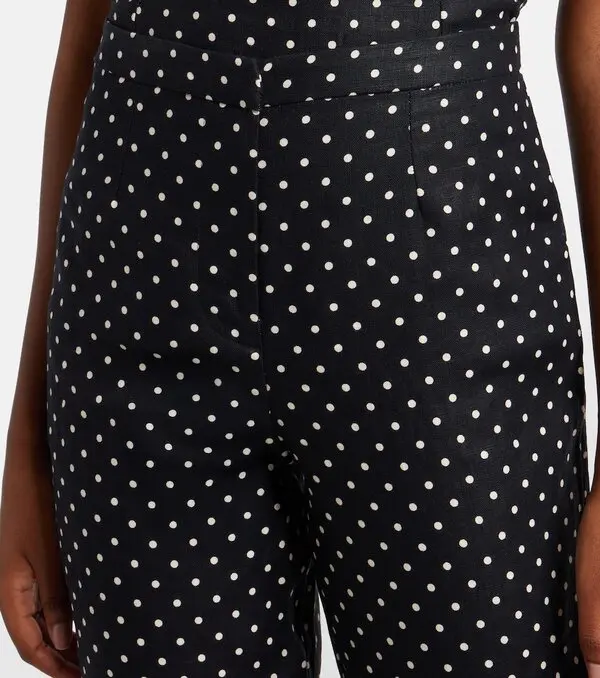 Faithfull The Brand Iria Polka Dot Capri Pants - Black