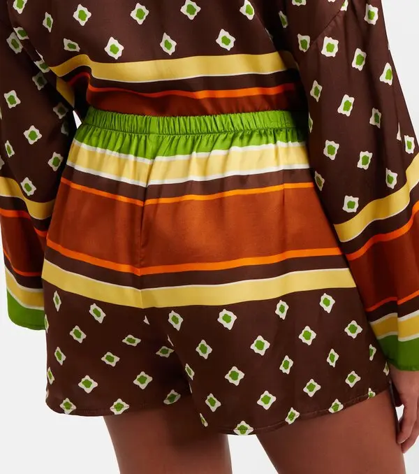 Faithfull The Brand Tia Printed Satin Shorts - Multicoloured