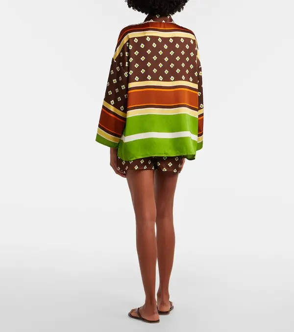 Faithfull The Brand Tia Printed Satin Shorts - Multicoloured