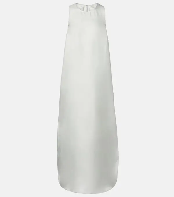 Loulou De Saison Paloma Silk Satin Maxi Dress - Turquoise