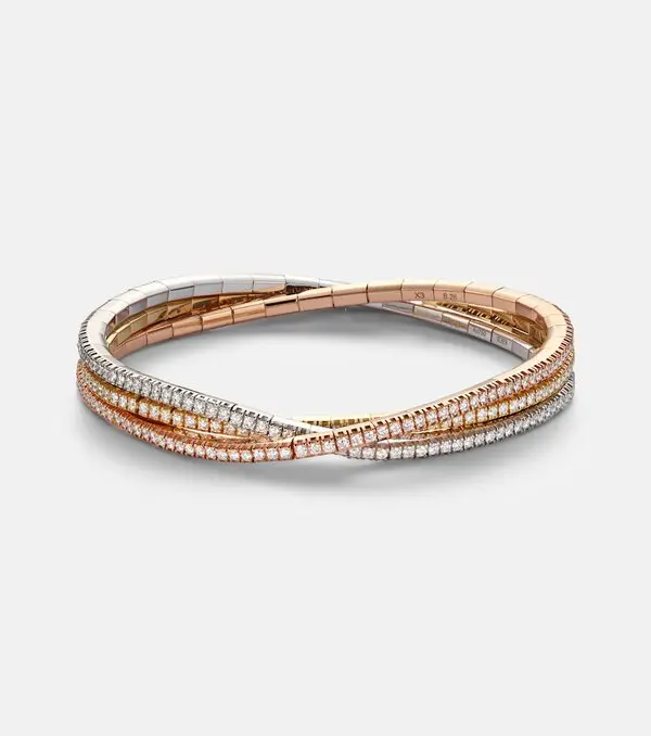BUCHERER FINE JEWELLERY Stretchy 18kt Gold And Diamond Bracelets - Multicoloured