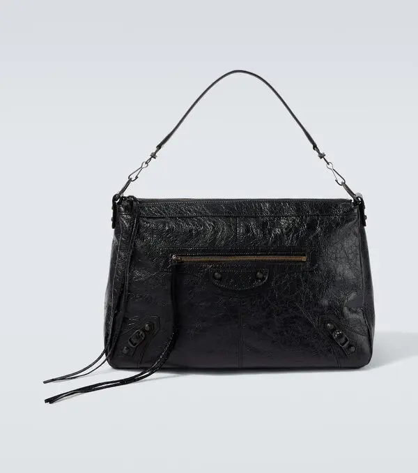 Balenciaga Le City Leather Shoulder Bag - Black