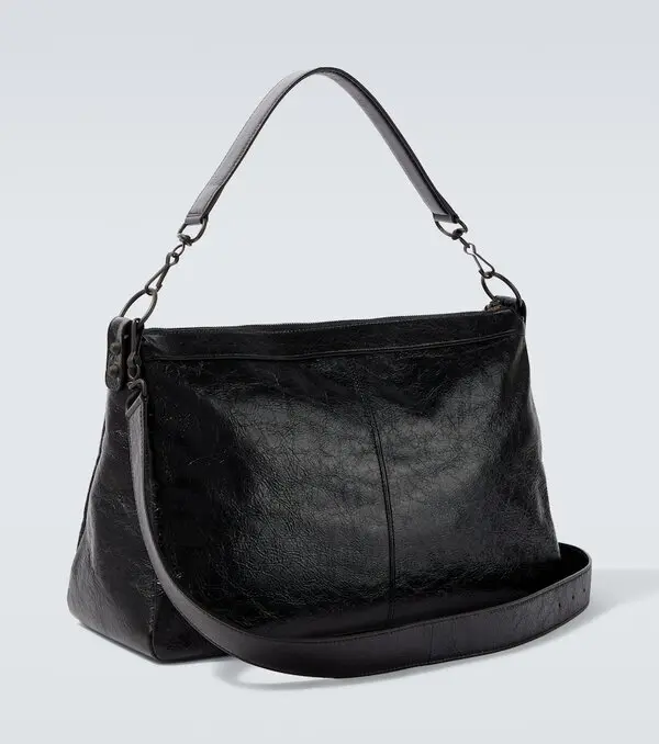 Balenciaga Le City Leather Shoulder Bag - Black