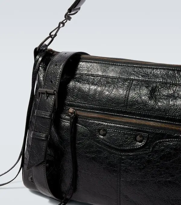 Balenciaga Le City Leather Shoulder Bag - Black