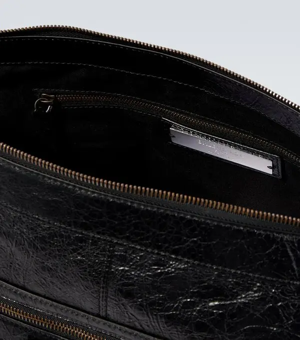 Balenciaga Le City Leather Shoulder Bag - Black