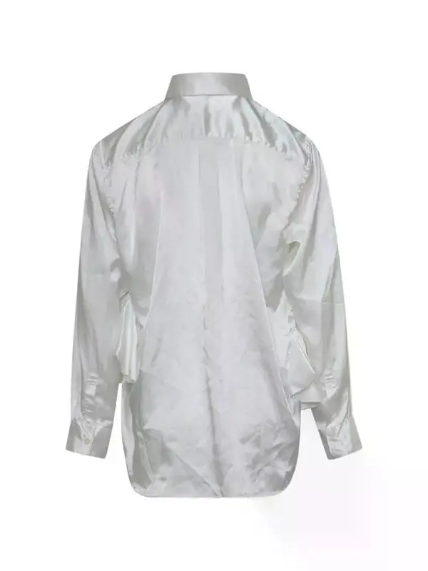 Comme Des Garçons Ruffled Satin-finish Shirt - White