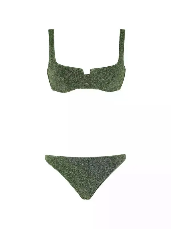 Oseree Glitter Effect Bikini - Green