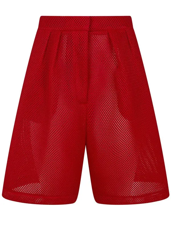 THE FRANKIE SHOP Marfa Mesh Pleated Bermuda Shorts