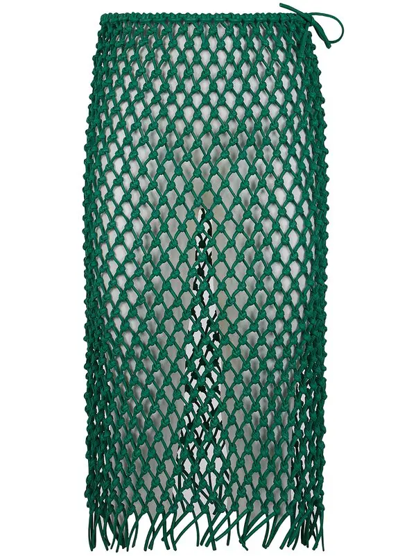 THE FRANKIE SHOP Nelaya" Leather Macramé Skirt