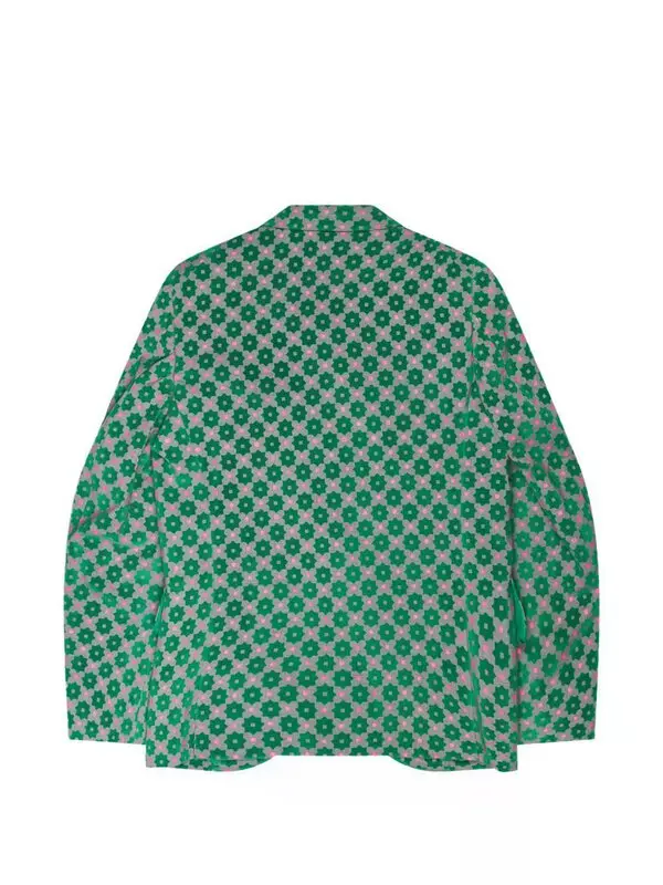 Comme Des Garçons Floral-print Three-button Blazer - Green