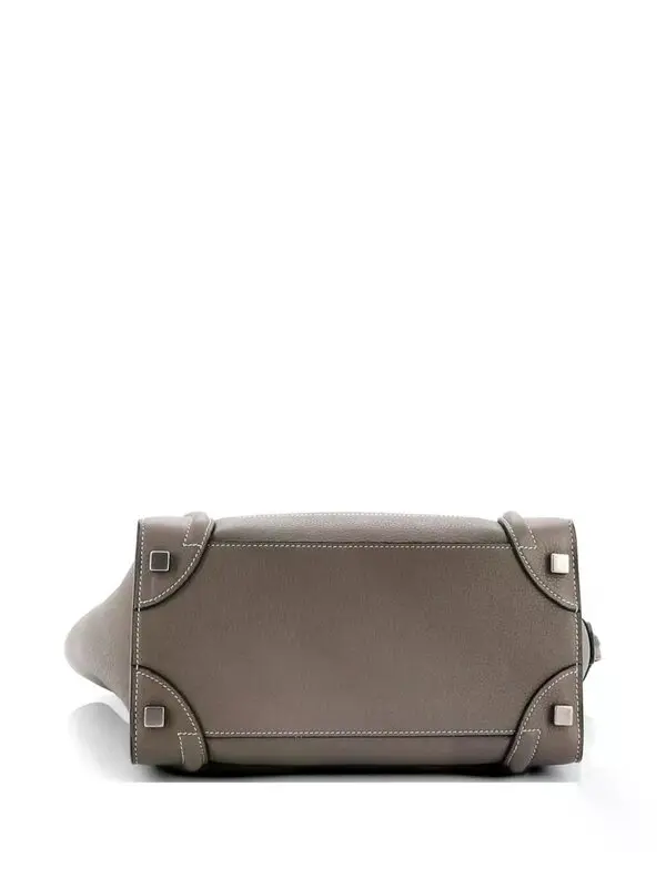 Celine Luggage Bag Grainy Leather Micro Tote Bag - Grey