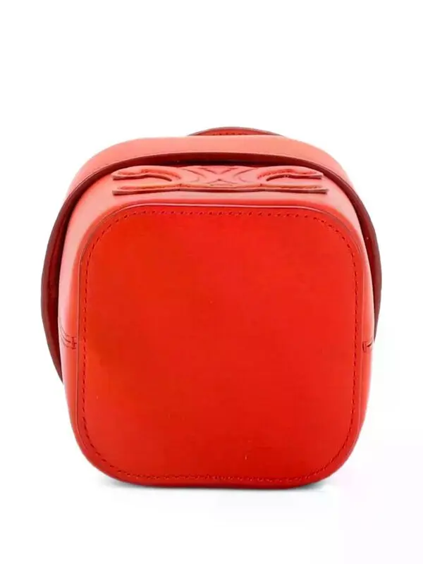 Celine Cuir Triomphe Box Bag Leather Small Bucket Bag - Red