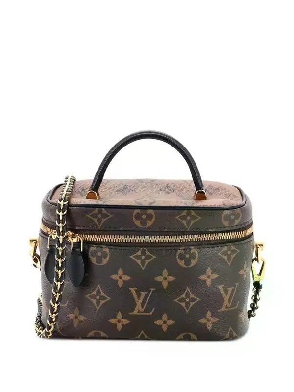 LOUIS VUITTON Reverse Monogram Canvas Pm Satchel - Black