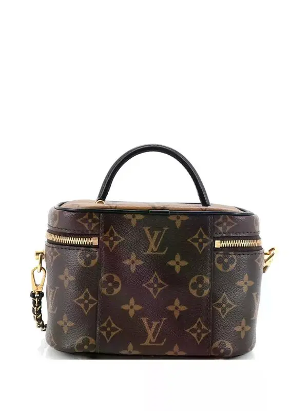 LOUIS VUITTON Reverse Monogram Canvas Pm Satchel - Black