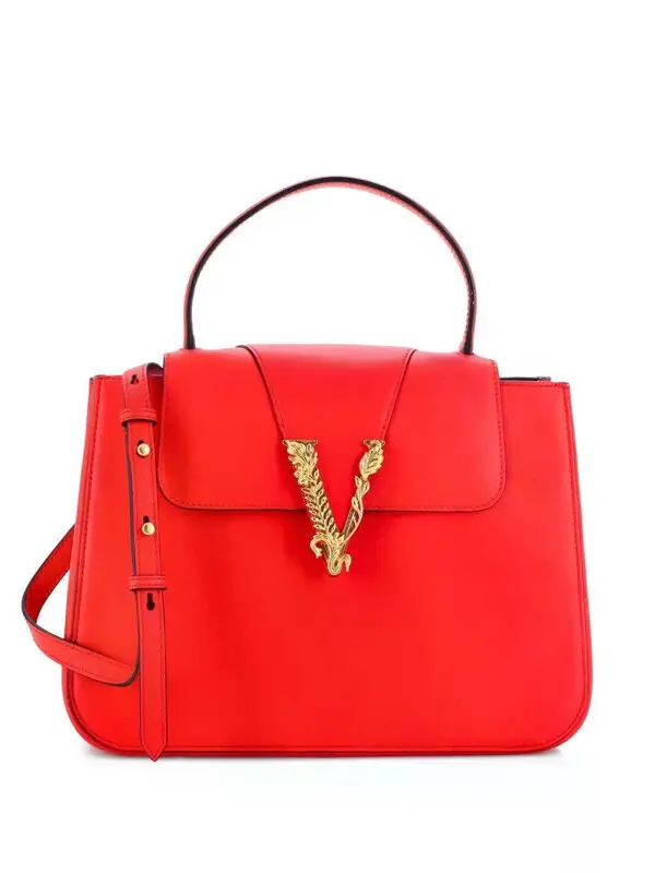 Versace Virtus Top Handle Bag Leather Medium Satchel