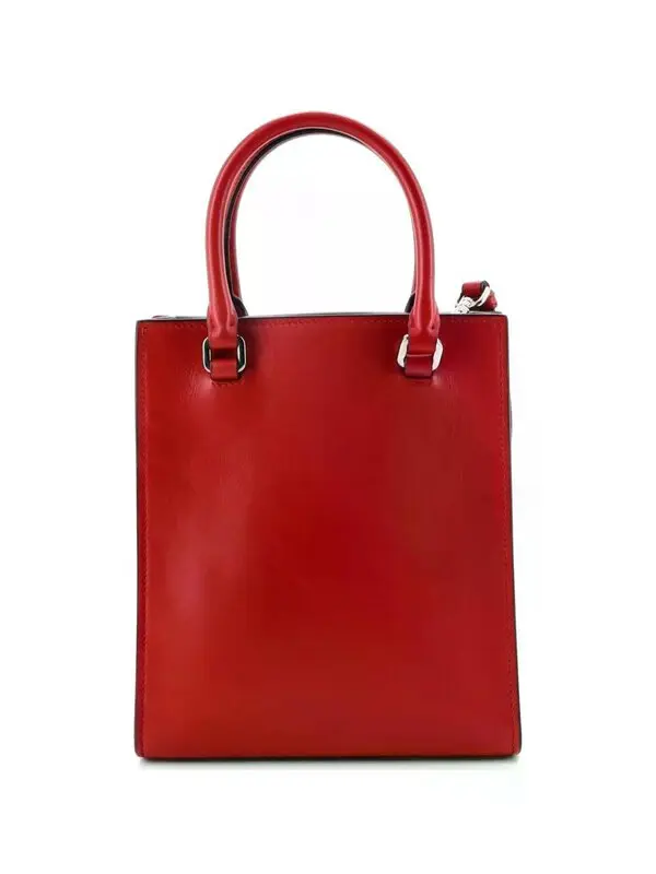 Prada Logo Drill Leather Mini Crossbody Bag - Red