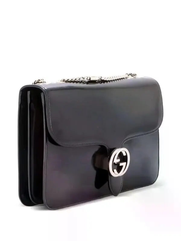 Gucci Interlocking Patent Medium Shoulder Bag