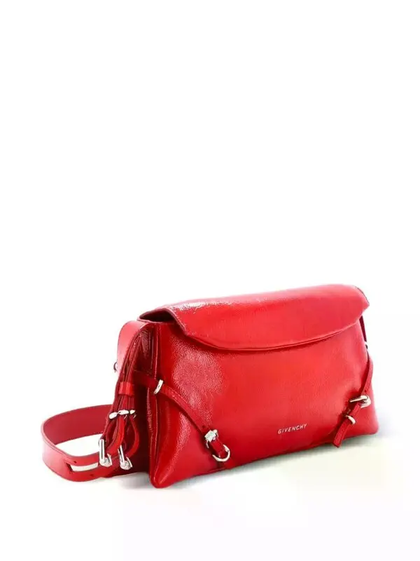 Givenchy Voyou Flap Bag Patent Small Shoulder Bag - Red