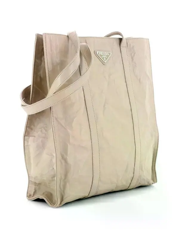 Prada Nappa Antique Medium Tote Bag - Neutrals