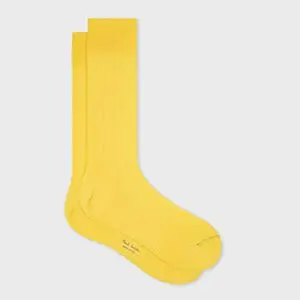 Paul Smith Ribbed Cotton-blend Socks - Yellow