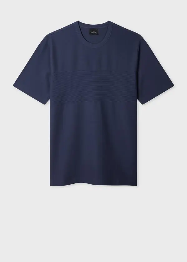 Paul Smith Washed Navy Textured Stripe T-shirt
