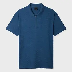 Paul Smith Mid Textured Cotton Zip-neck Polo Shirt