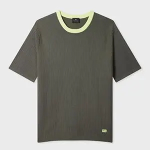 Paul Smith Khaki Textured Cotton Knitted T-shirt