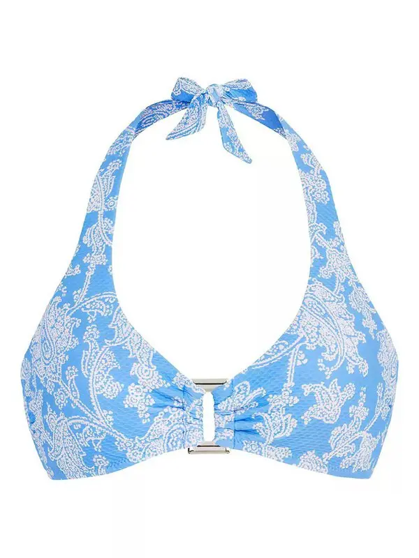 Heidi Klein Playa Paraiso Halterneck Bikini Top - Blue