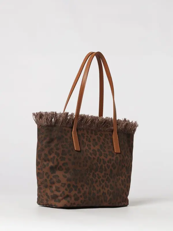 MC2 SAINT BARTH Cotton Tote Bag With Embroidered Logo And Fringe Detail - Brown