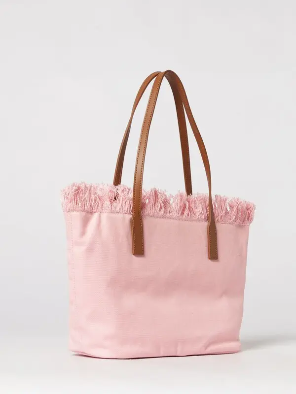 MC2 SAINT BARTH Striped Tote Bag With Fringe Detail - Pink