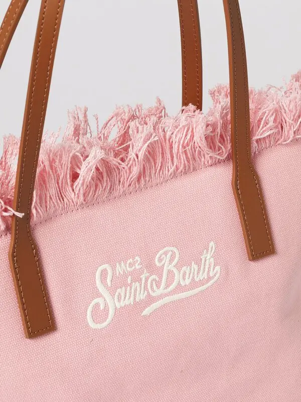 MC2 SAINT BARTH Striped Tote Bag With Fringe Detail - Pink