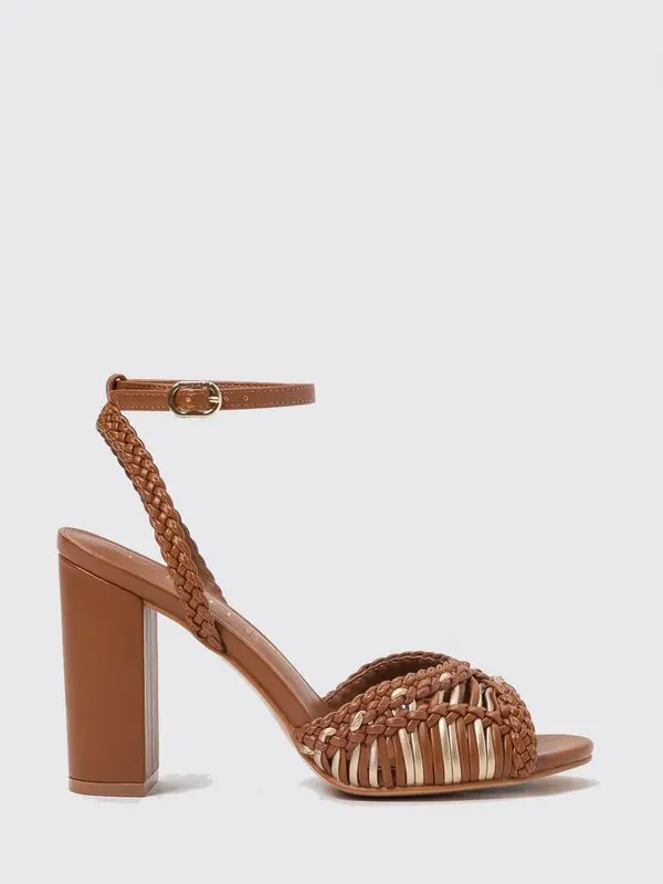TWINSET Braided Heeled Sandals With Ankle Strap