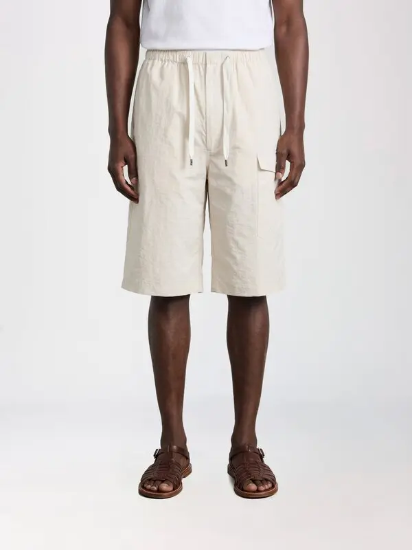 LEMAIRE Knee-length Cotton Cargo Shorts With Drawstring Waist - Grey