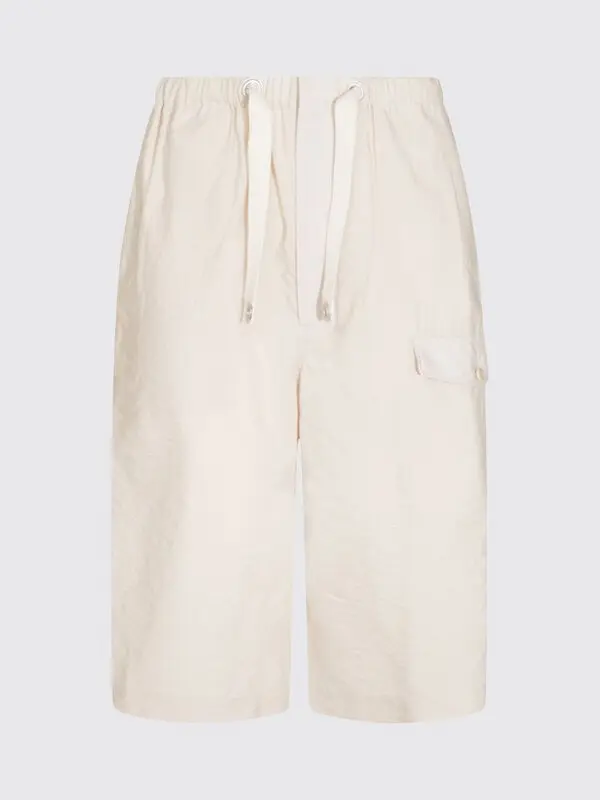 LEMAIRE Knee-length Cotton Cargo Shorts With Drawstring Waist - Grey