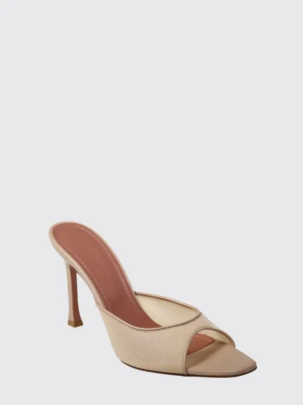Amina Muaddi Heeled Sandal - Beige